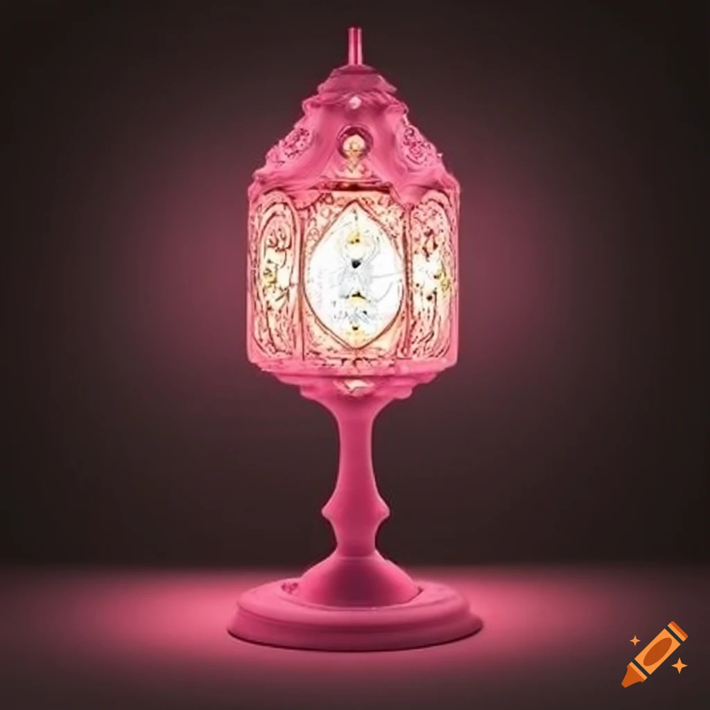 Pink decorative lamp inspired by islamic art on Craiyon