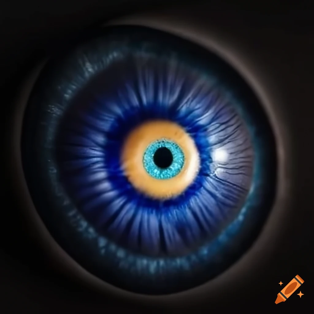 Closeup of an evil eye on Craiyon