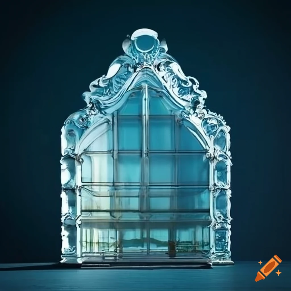 Rococo glass facade with gable on Craiyon