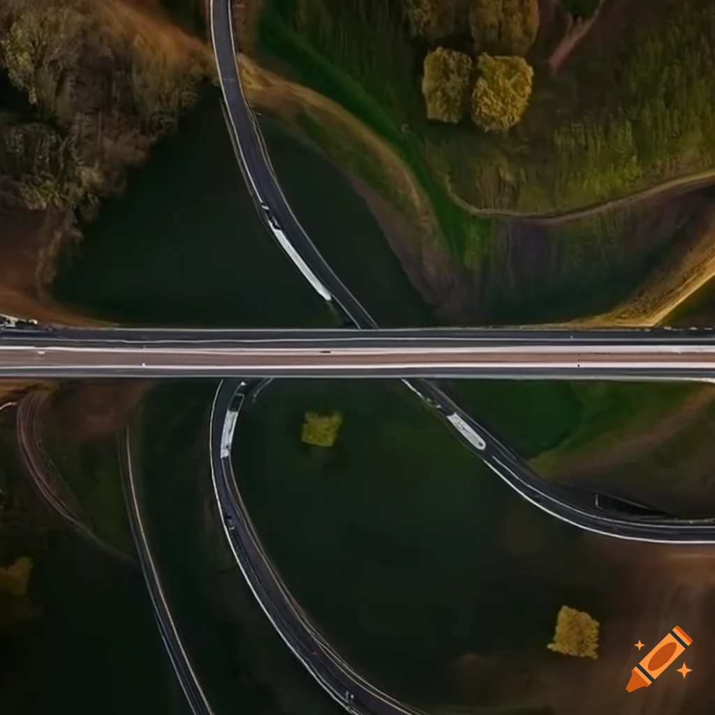 Twisted aerial highway on Craiyon