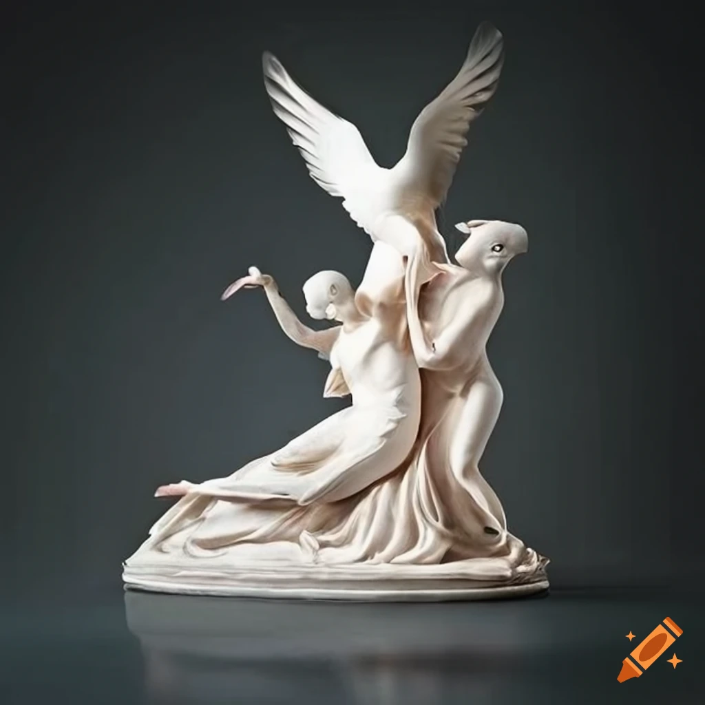 Sculpture of white doves by antonio canova on Craiyon