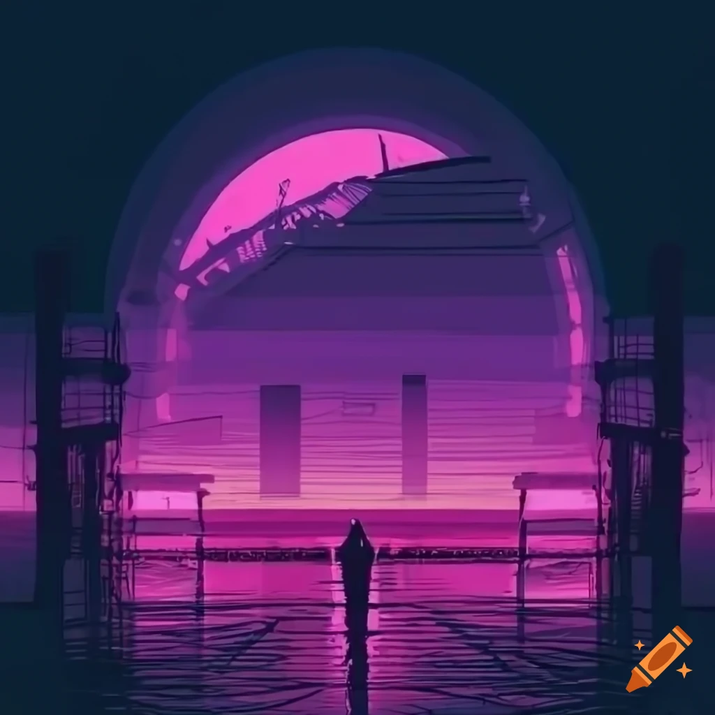 4k cityscape in synthwave cyberpunk style on Craiyon