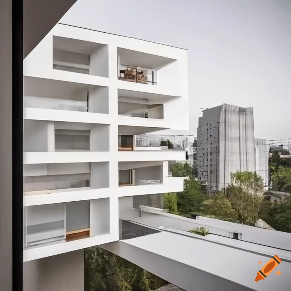 Modern sustainable residential building with spacious terraces on Craiyon