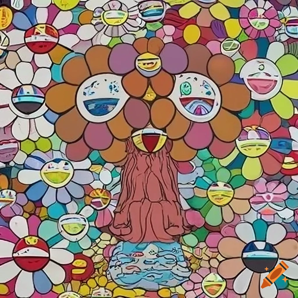 Swansea artwork in the style of takashi murakami on Craiyon