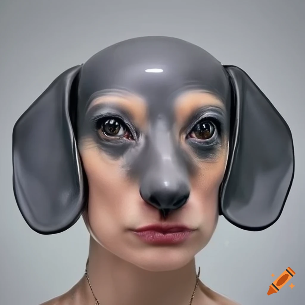 Transparent Latex Dachshund Head With Olivia Wilde s Face On Craiyon