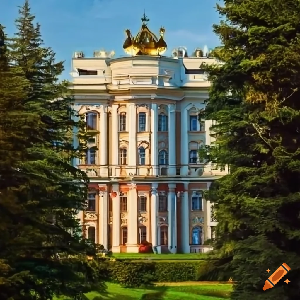 Presidential palace in minsk with surrounding trees