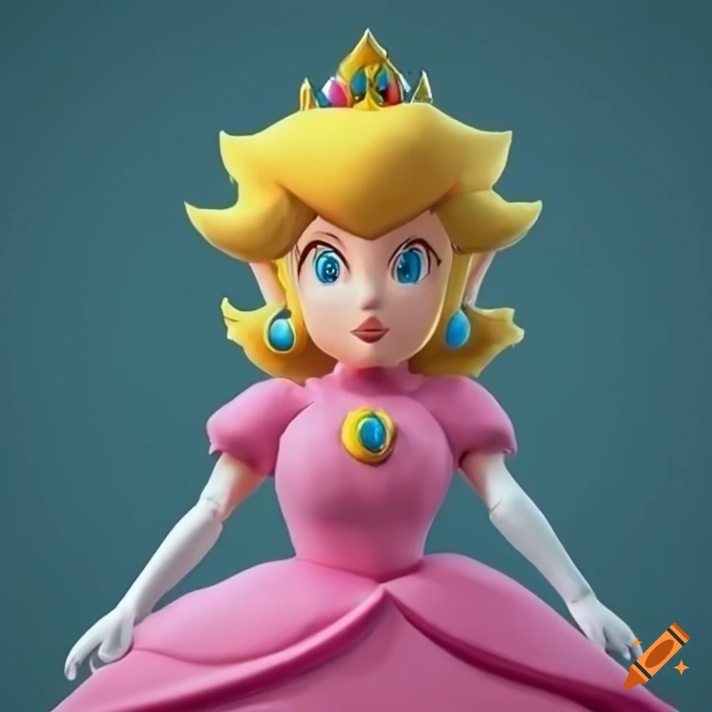 Princess peach and link in pink ballgowns on Craiyon