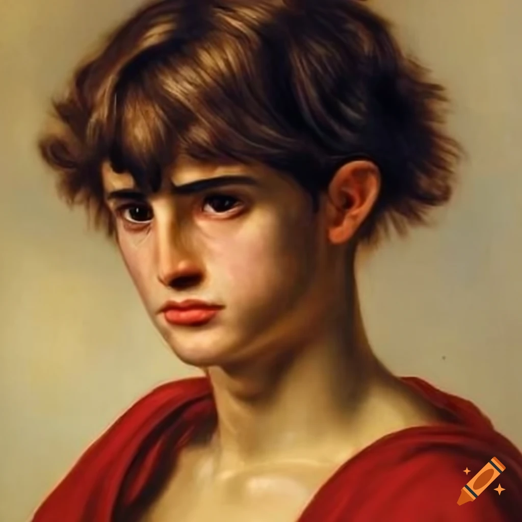 Realistic painting of a confident male greek god on Craiyon