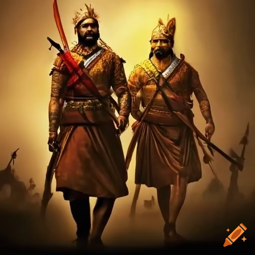 Hyperealistic painting of indian warriors in the mist on Craiyon