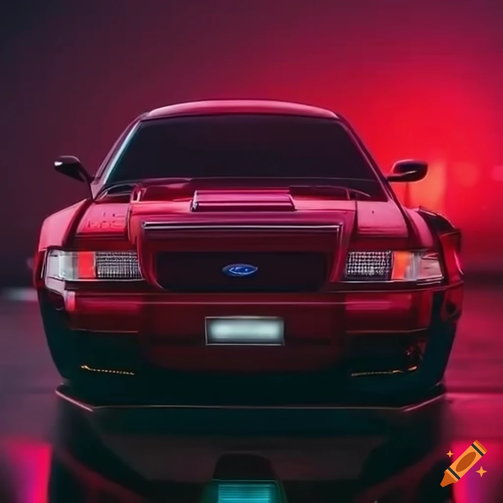 Modified red cyberpunk style ford crown victoria car on Craiyon