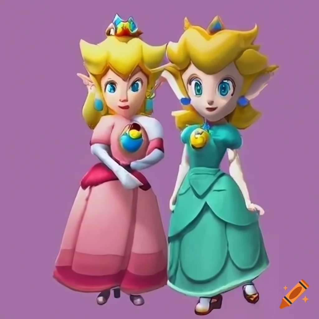 Princess peach and link cosplaying each other