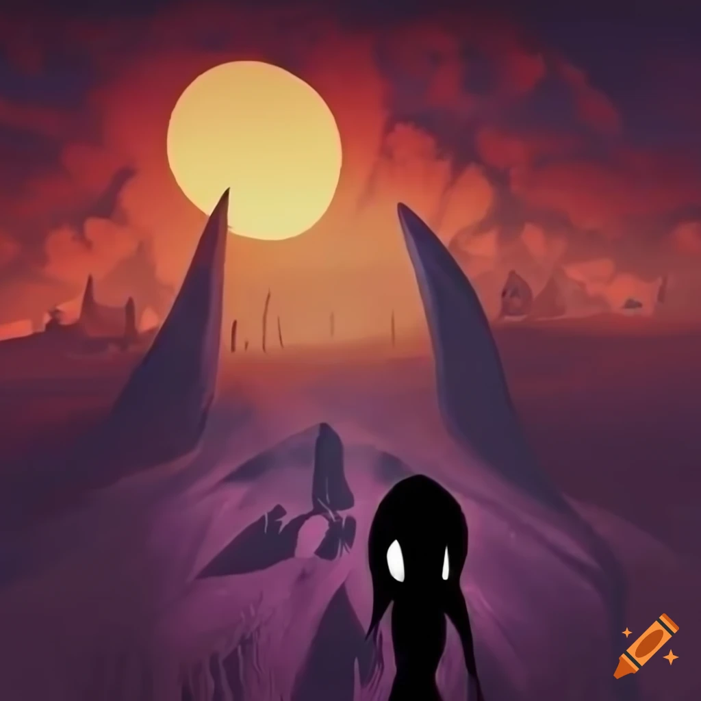 Abstract artwork of faceless characters in endless fields on Craiyon