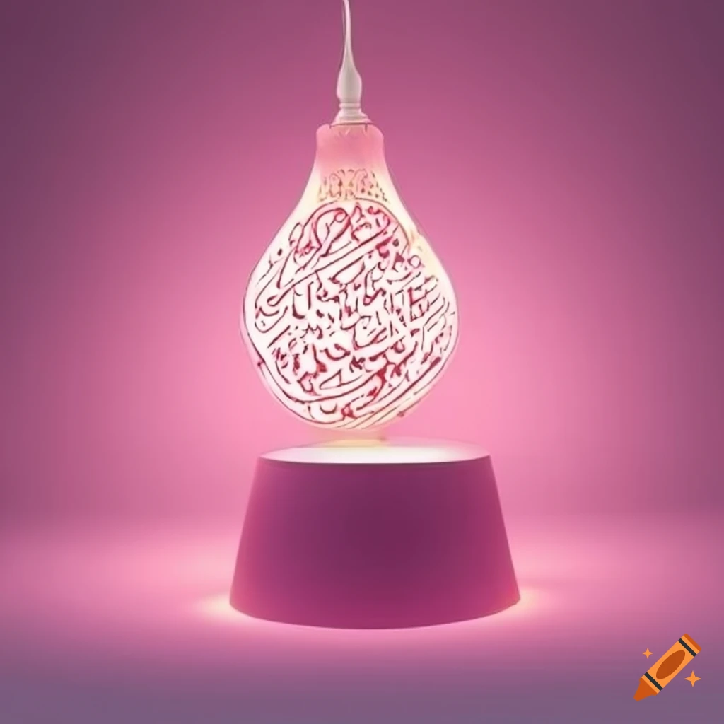 Pink islamic art lamp on Craiyon