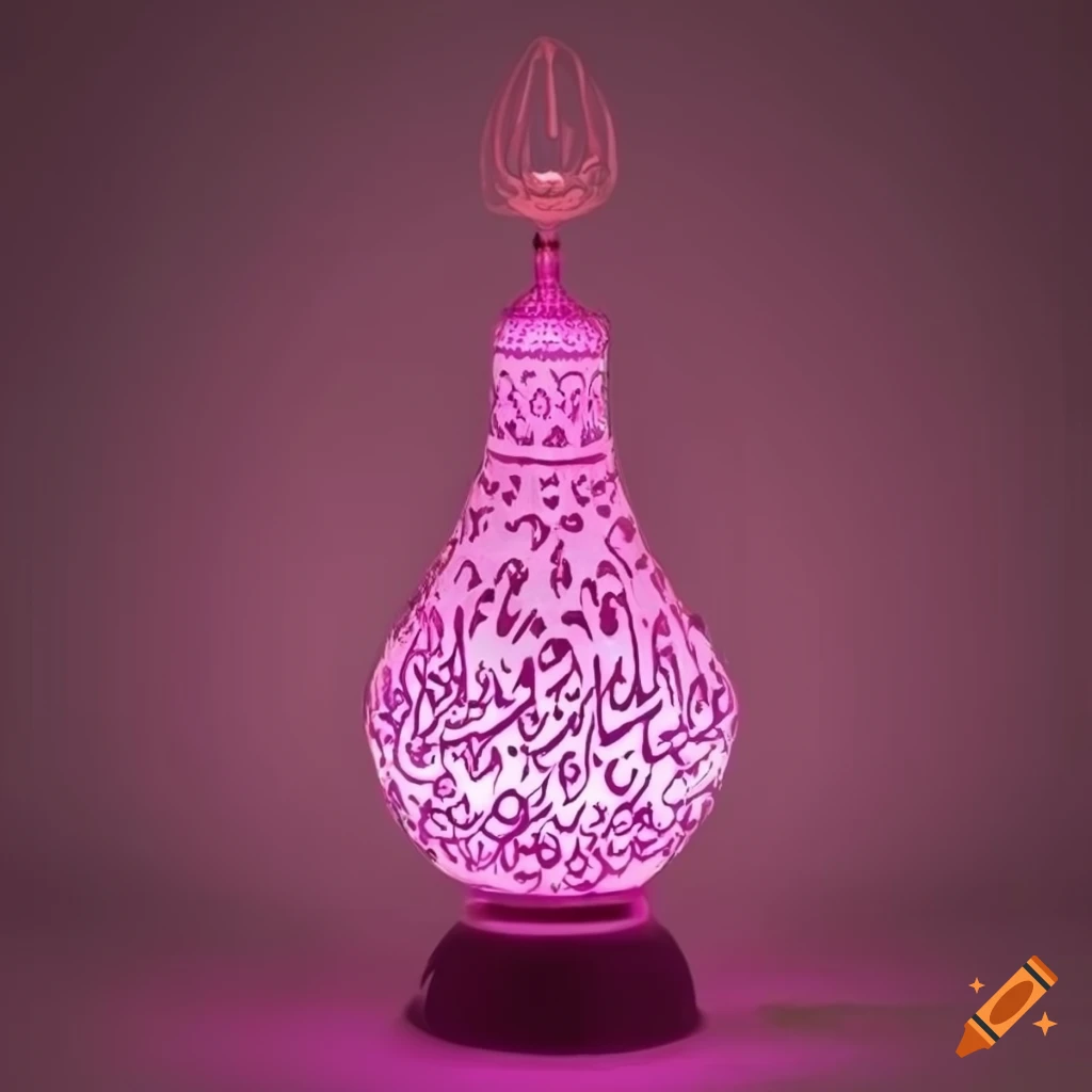 Pink islamic art lamp