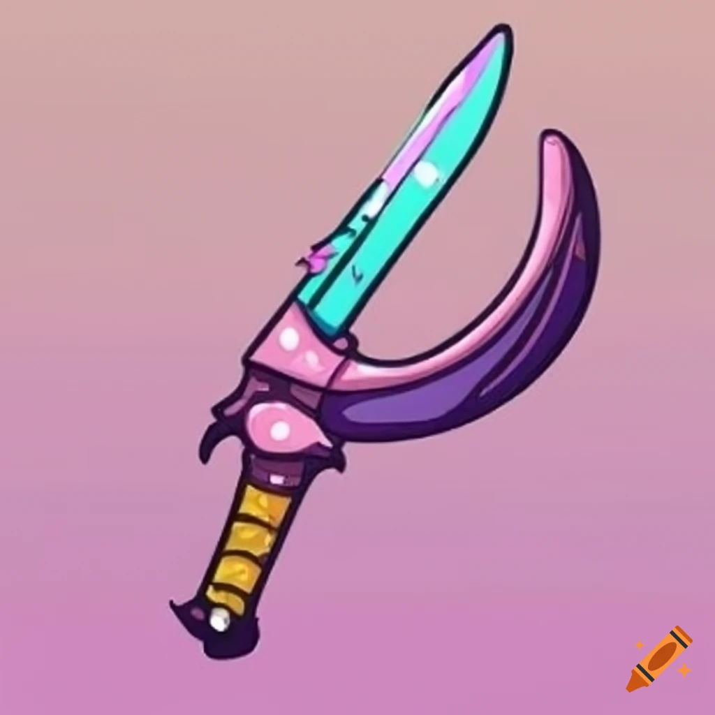 Cutesy pastel weapon on Craiyon
