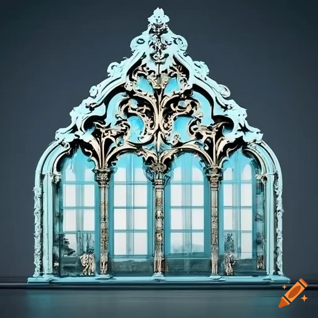 Elegant rococo glass facade on a building