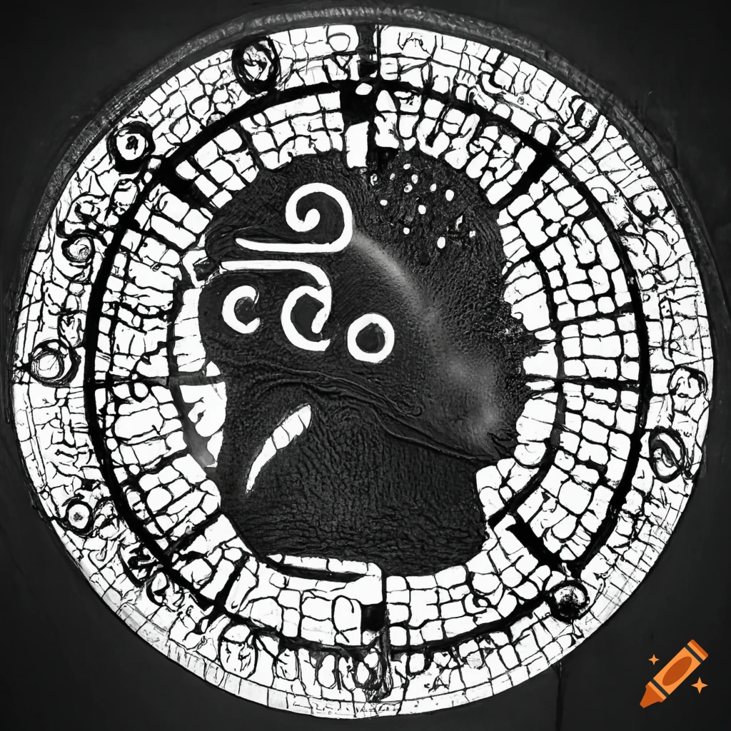 Black and white artwork of a chaotic mind