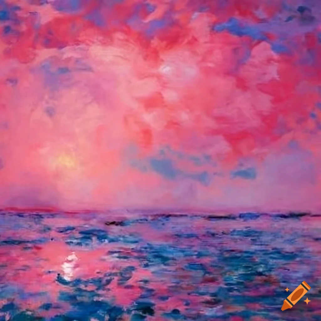 Sunset painting in the style of monet on Craiyon