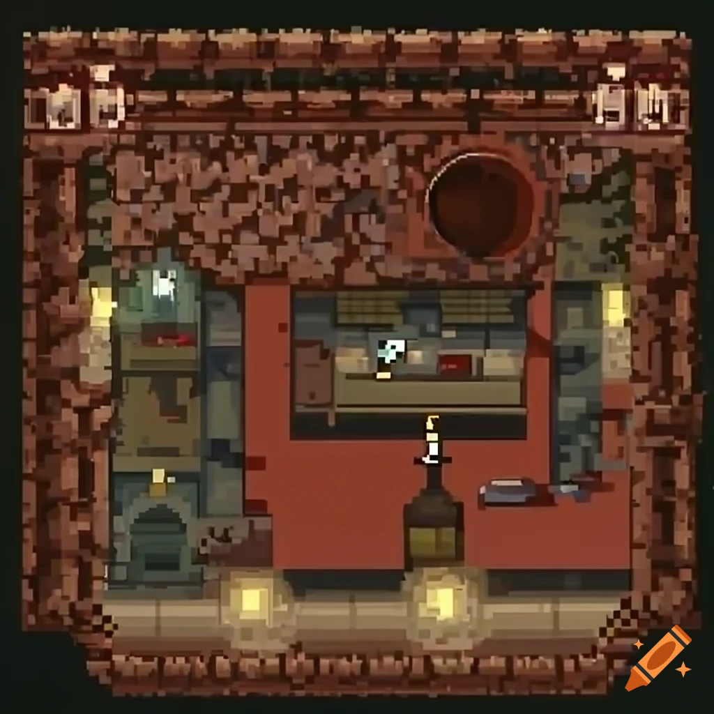 Demon underlord side scroller video game sprite in pixel art on Craiyon