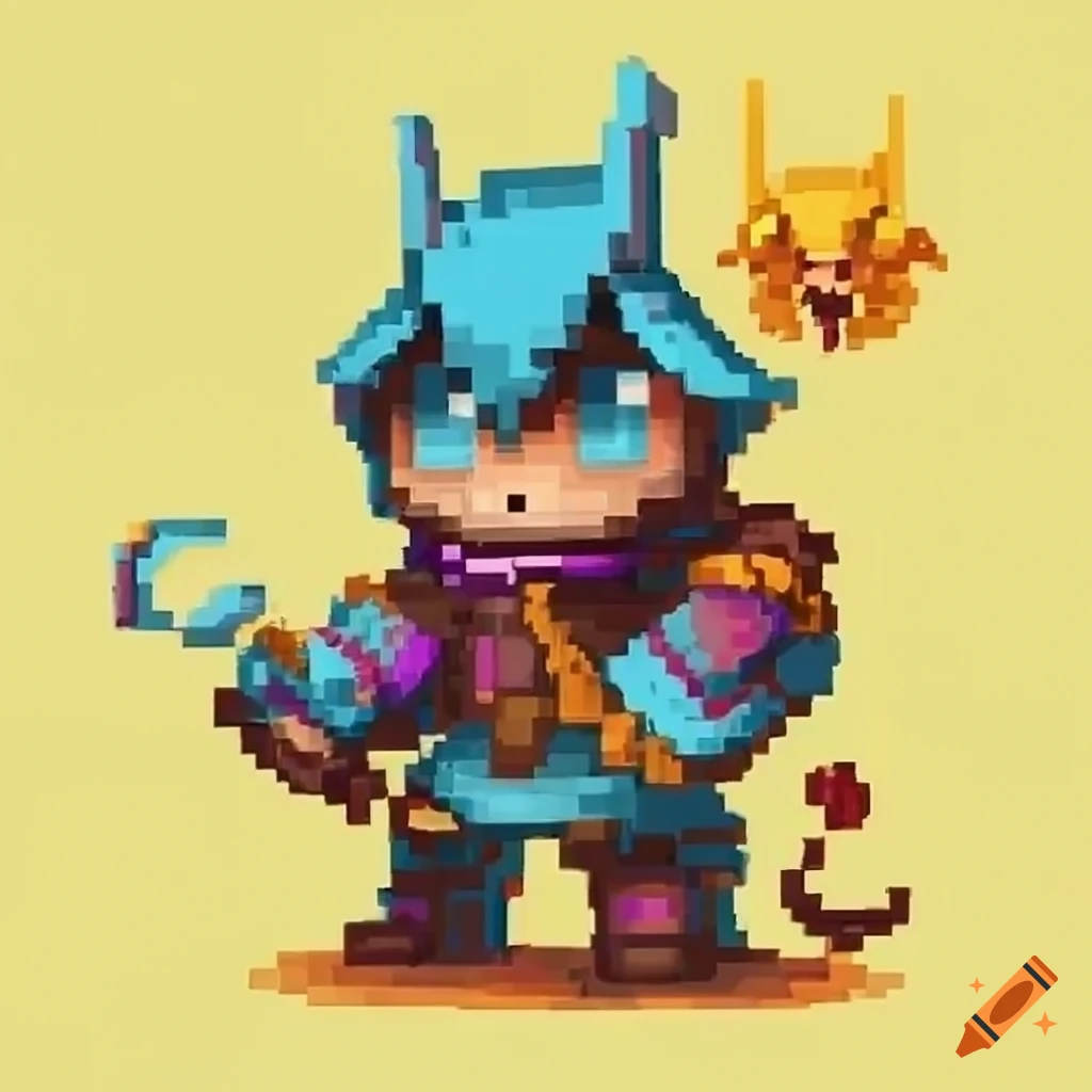 Pixel art of robin from fire emblem in undertale style on Craiyon