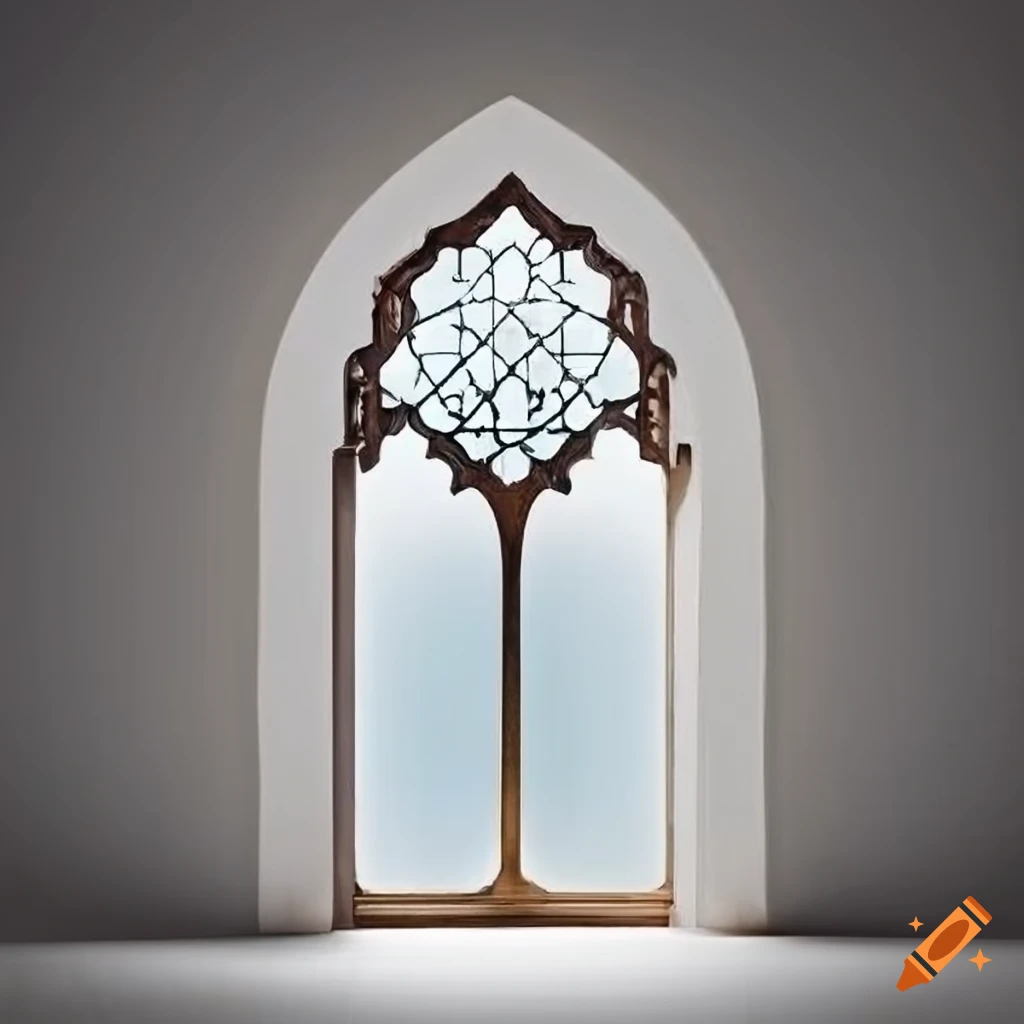 Islamic white window design on Craiyon