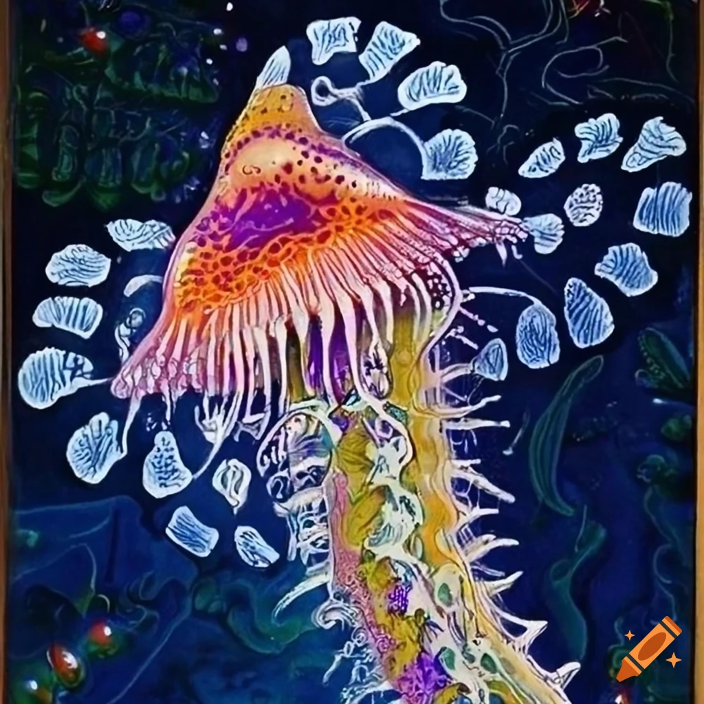 Illustration of a siphonophore by alan aldridge