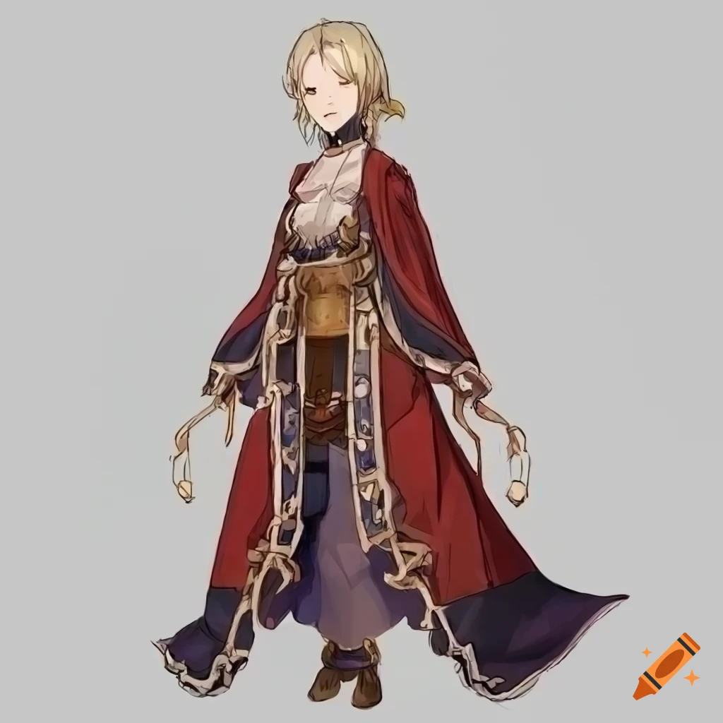 Fantasy character design of a female merchant