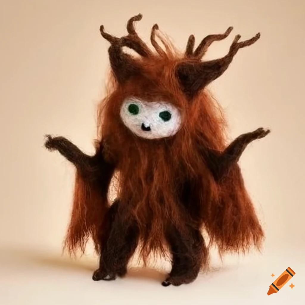 Wool felted forest creatures in masks and costumes on Craiyon