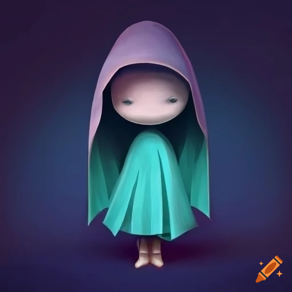 Simple 2d art of dream creatures in cloaks