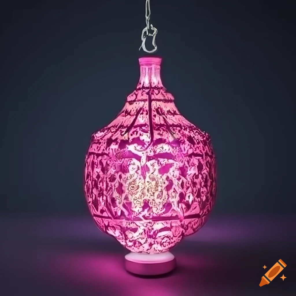 Pink islamic art lamp on Craiyon