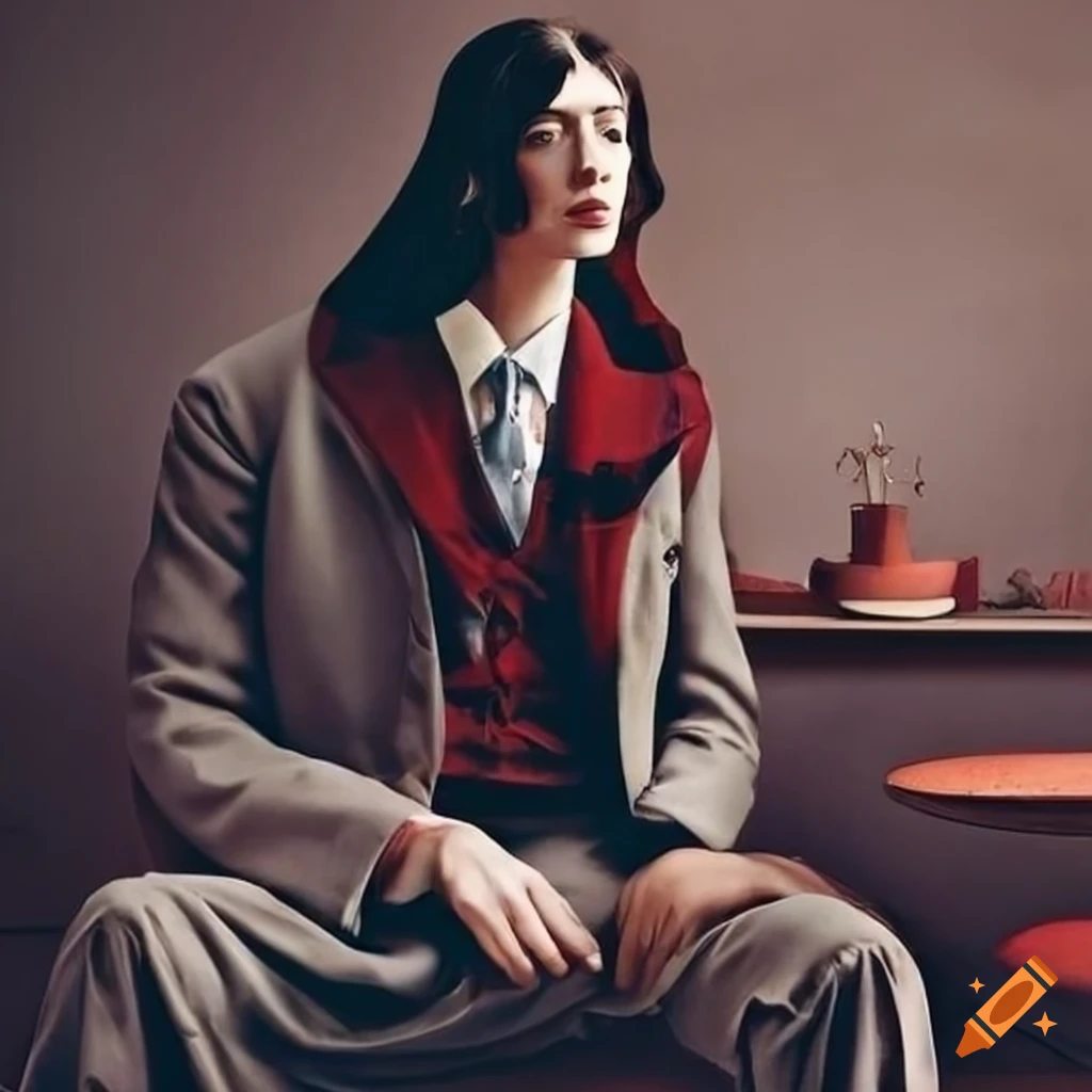 Modern portrait of oscar wilde in a trendy cafe