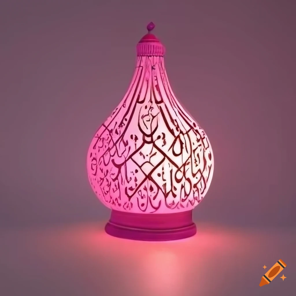 Pink islamic art lamp on Craiyon