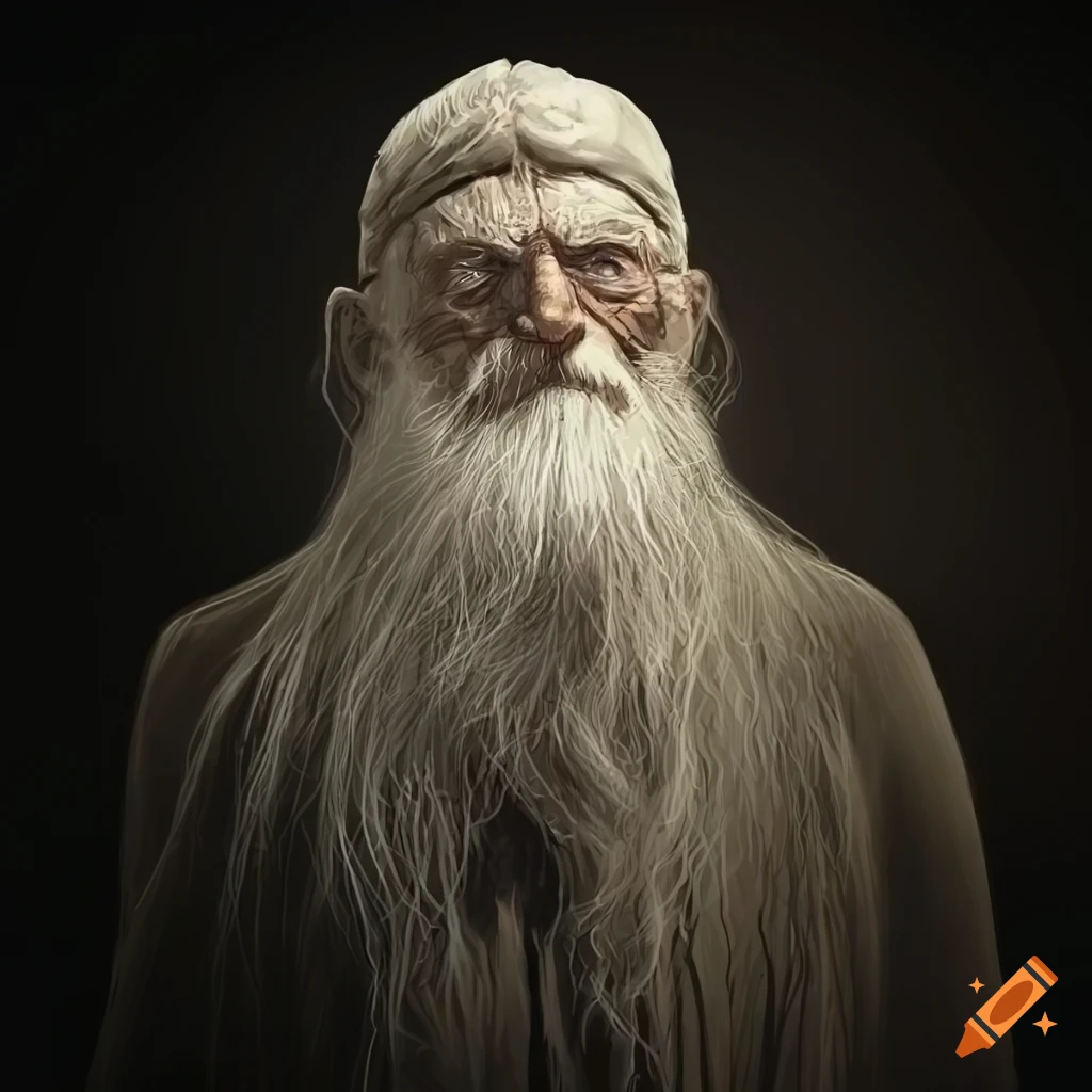 Detailed comic style illustration of wise old man on Craiyon