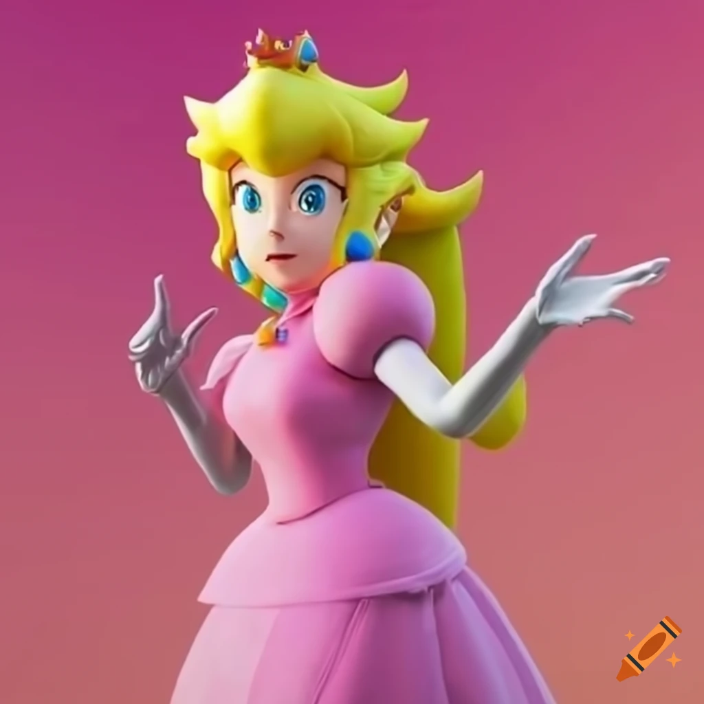 Princess peach and link in pink ballgowns
