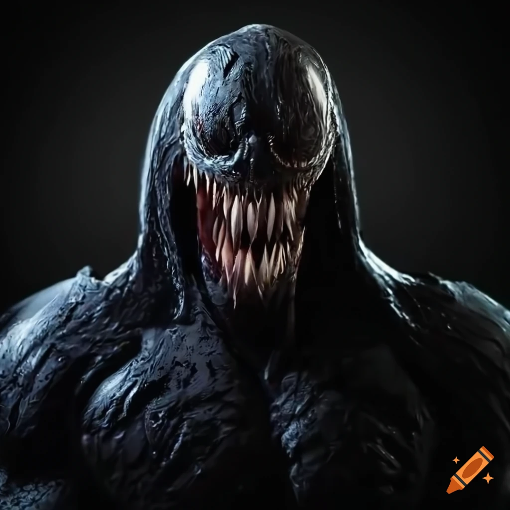 Venomized shredder in a dynamic and cinematic shot on Craiyon