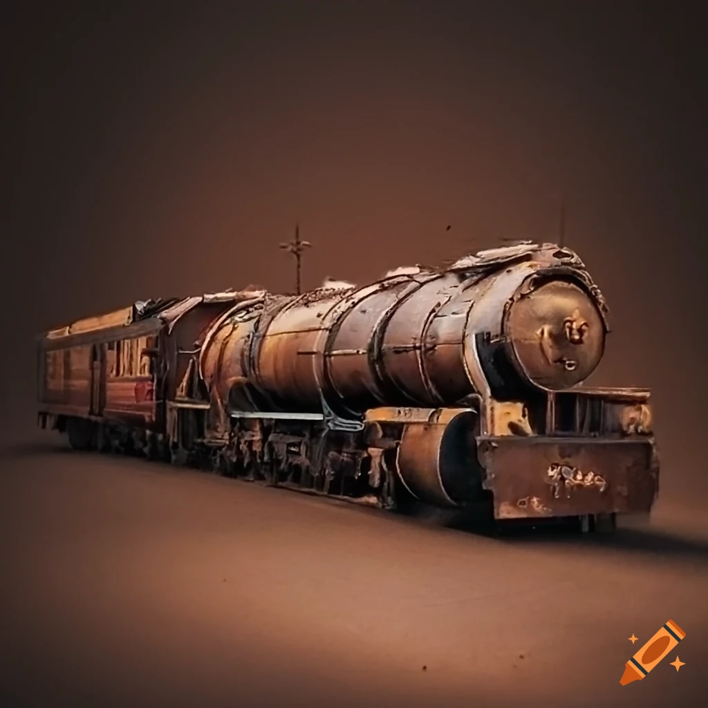 Editable image of a brown train on Craiyon