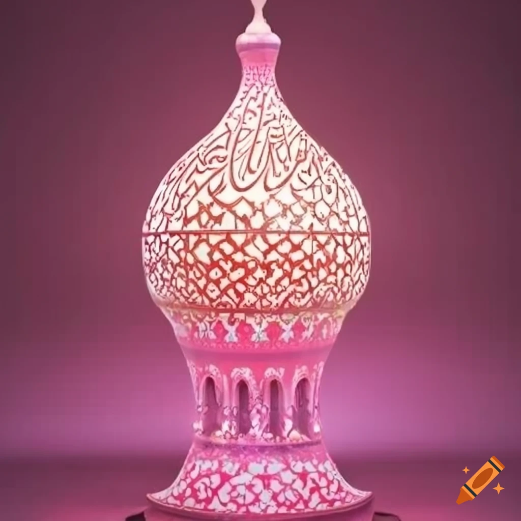 Pink islamic art lamp