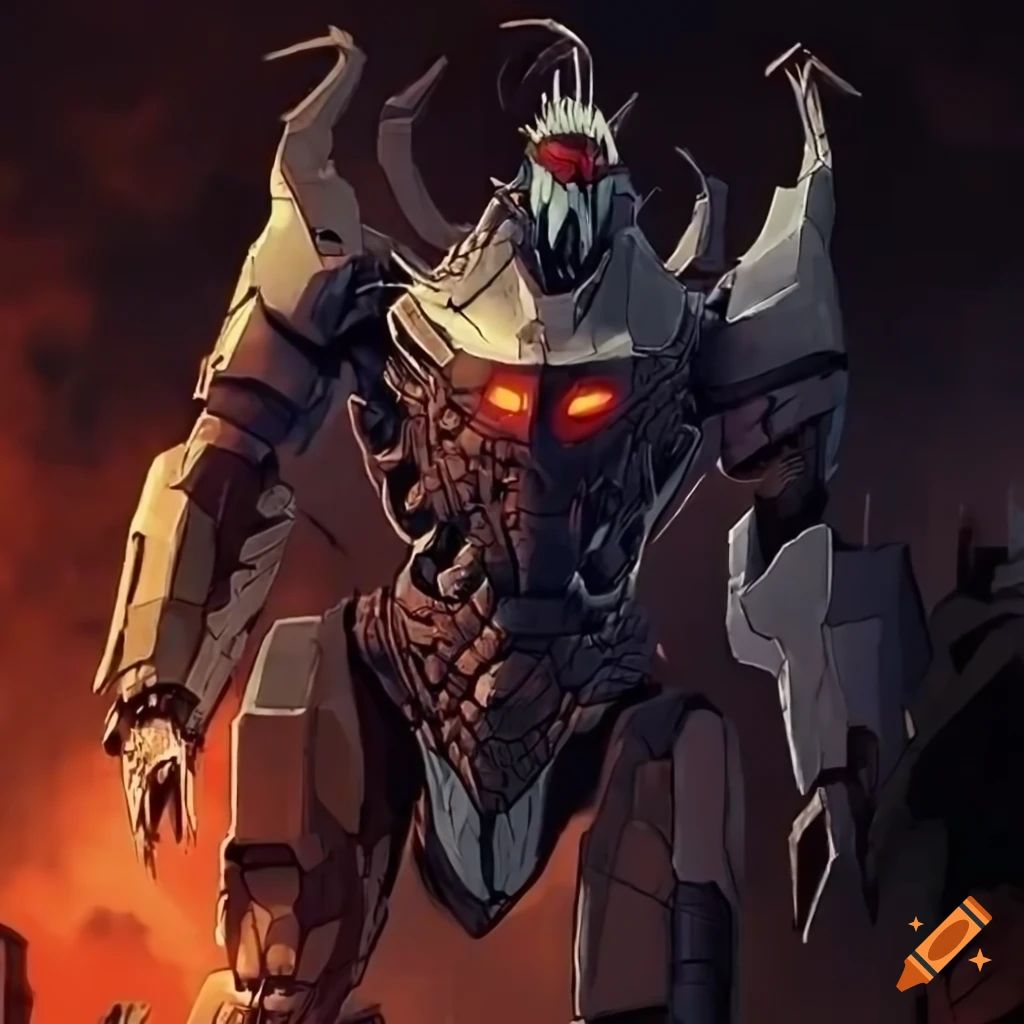 Mashup mech of Evangelion, Pacific Rim, Gigan, Warhammer 40K on Craiyon