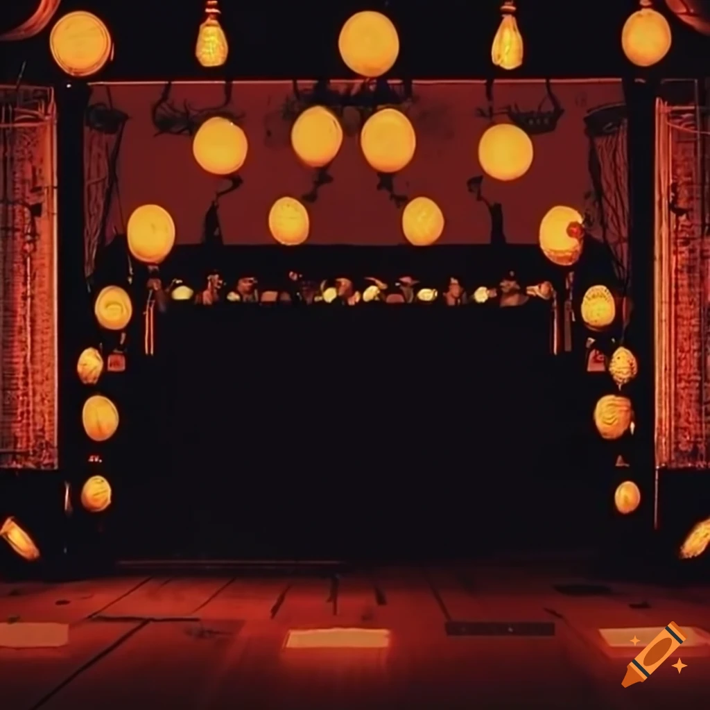 Halloween-themed concert stage on Craiyon