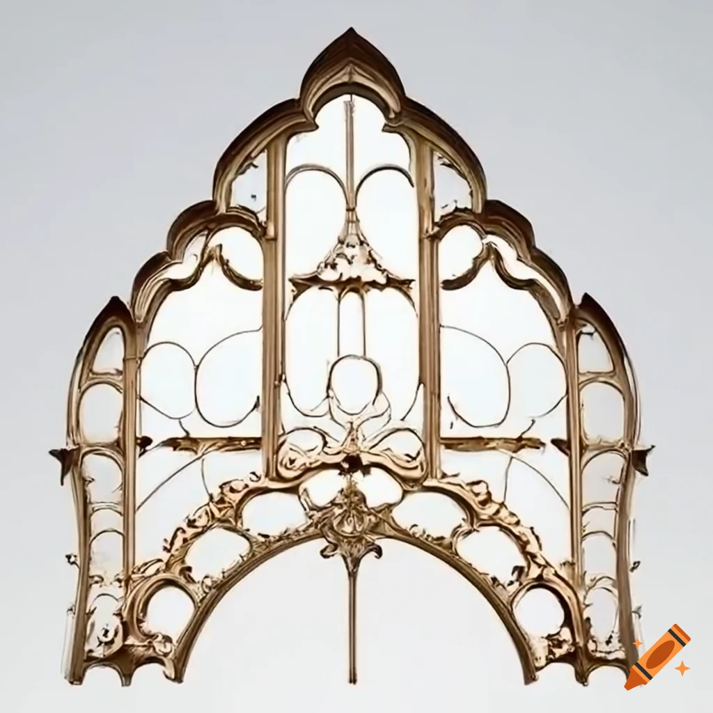 Rococo glass gable facade with ornamental design on Craiyon