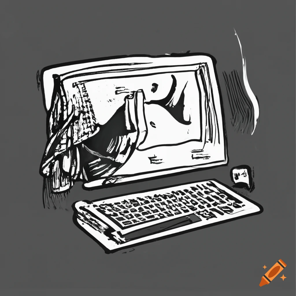 Image Of A Computer Failing On Craiyon
