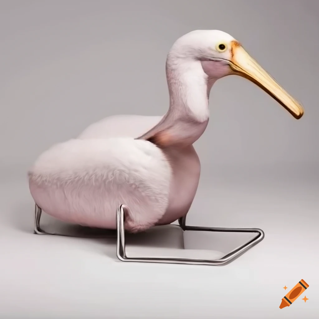 Transparent couch inspired by a spoonbill bird on Craiyon
