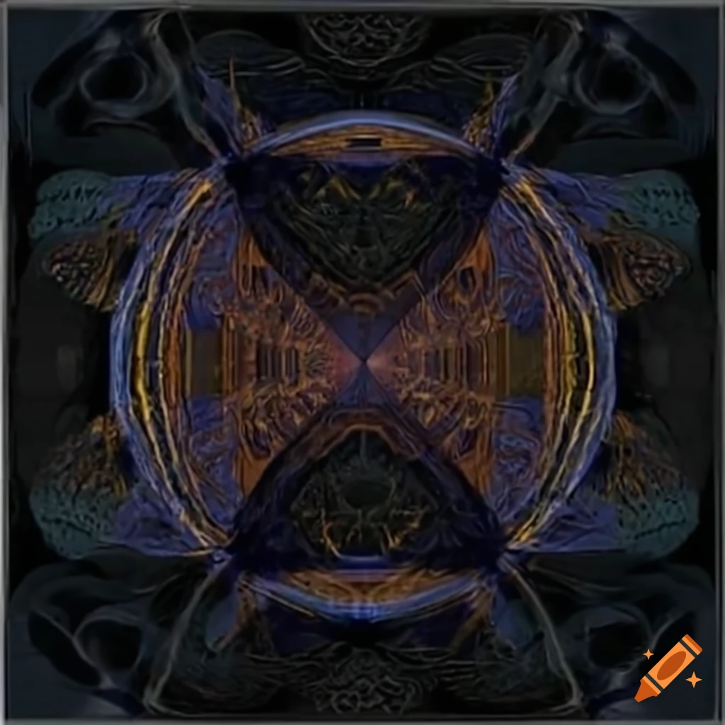 Ancient rune depicting the dawn of creation with a snake on Craiyon