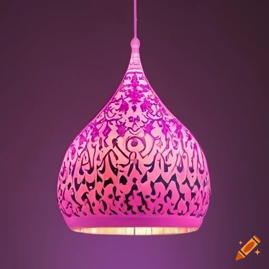 Pink islamic art lamp on Craiyon
