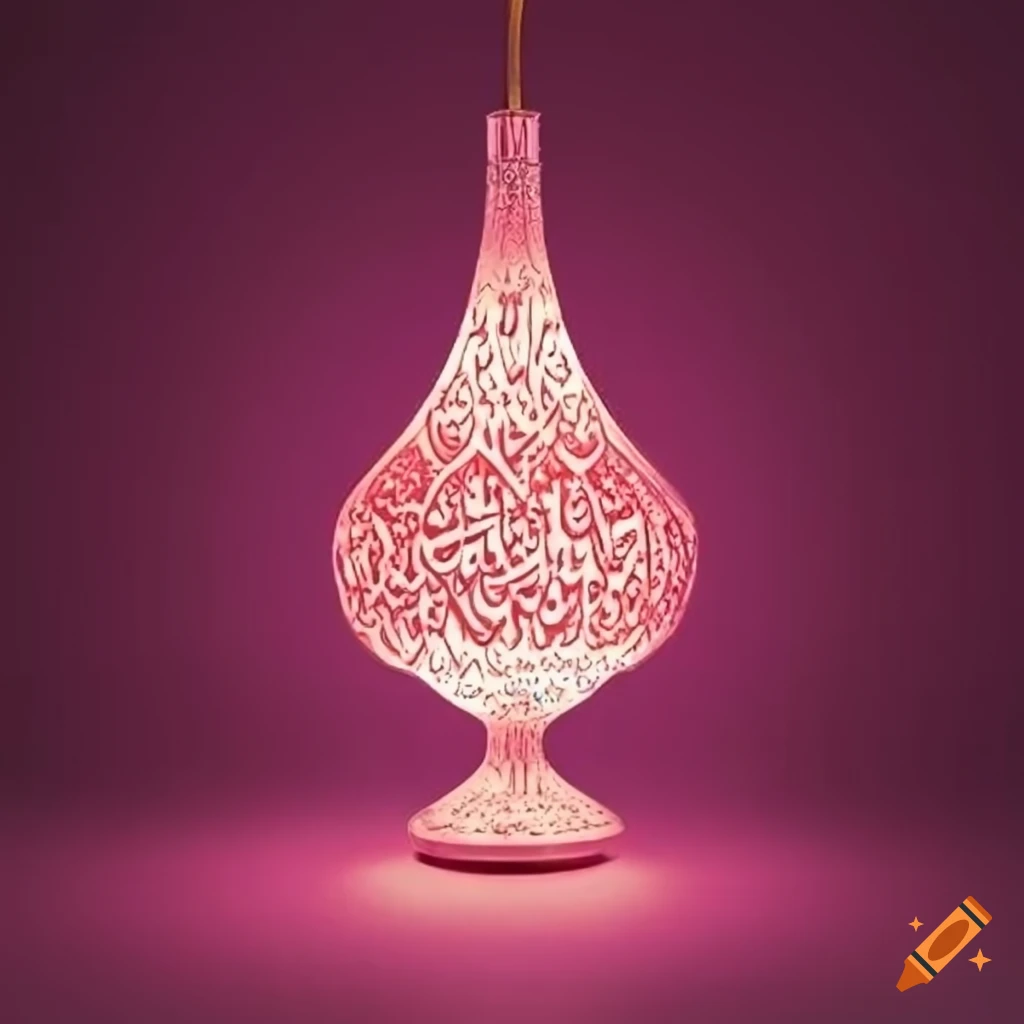 Pink islamic art lamp on Craiyon
