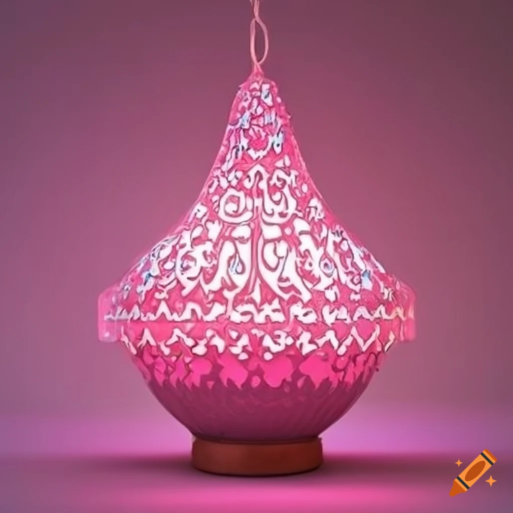 Pink islamic lamp decoration on Craiyon