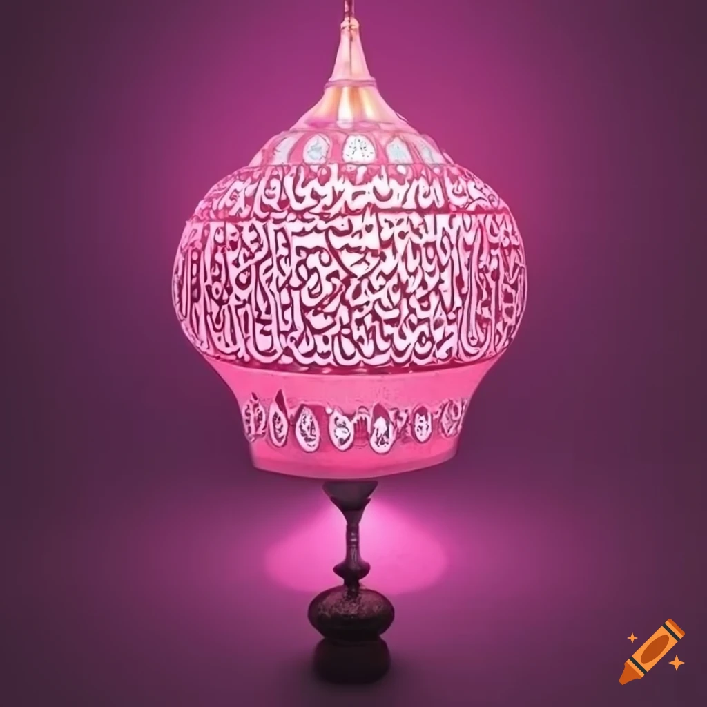 Pink islamic art lamp on Craiyon