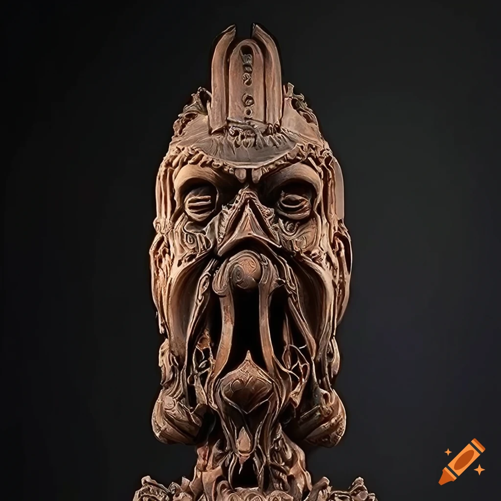 Detailed sculpture with architectural stave carving style on Craiyon