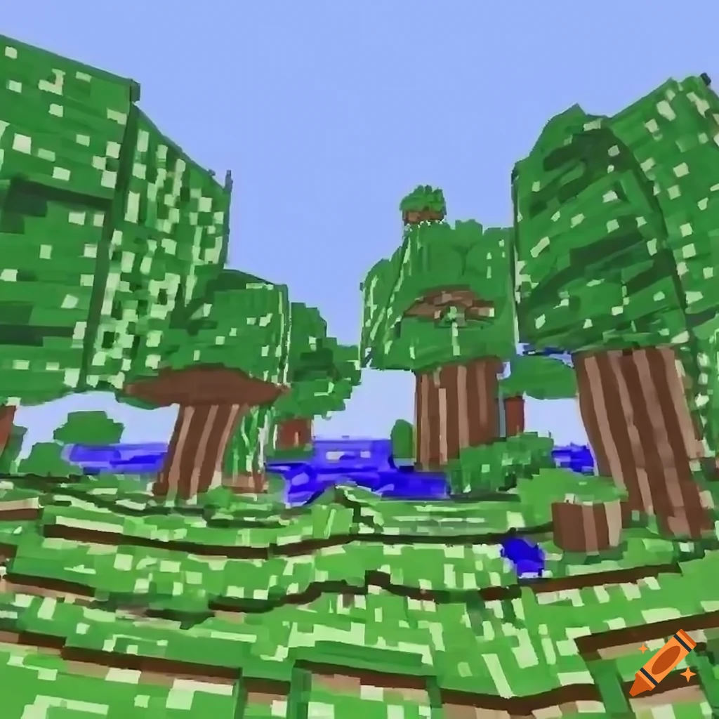 Minecraft landscape on Craiyon