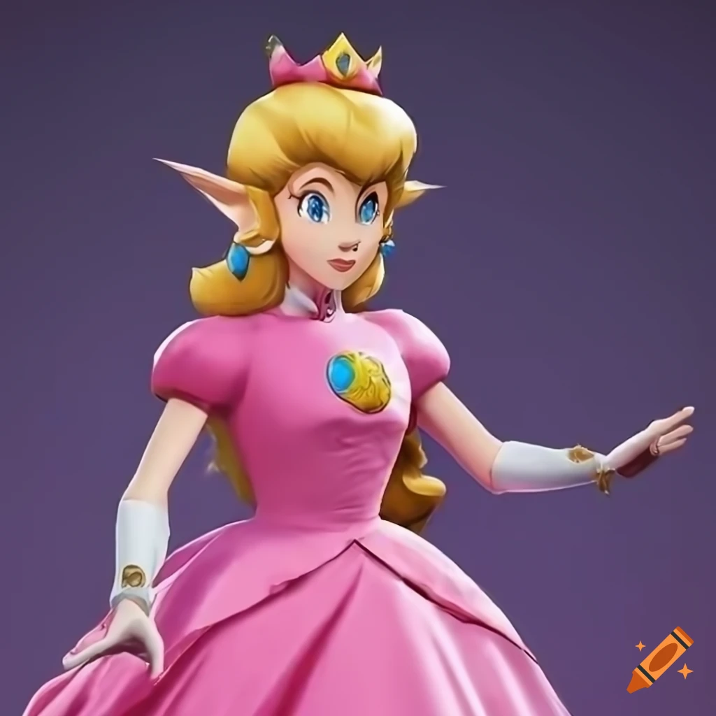 Link in princess peach's pink ballgown cosplay on Craiyon
